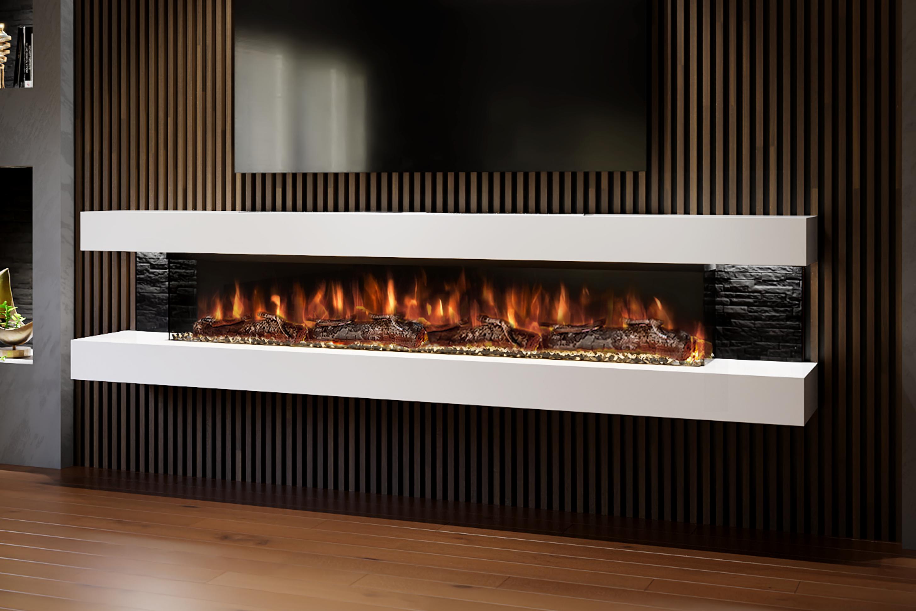 Vegas 96 Wall Mounted Electric Fireplace by Evolution – Pre-Built Media ...